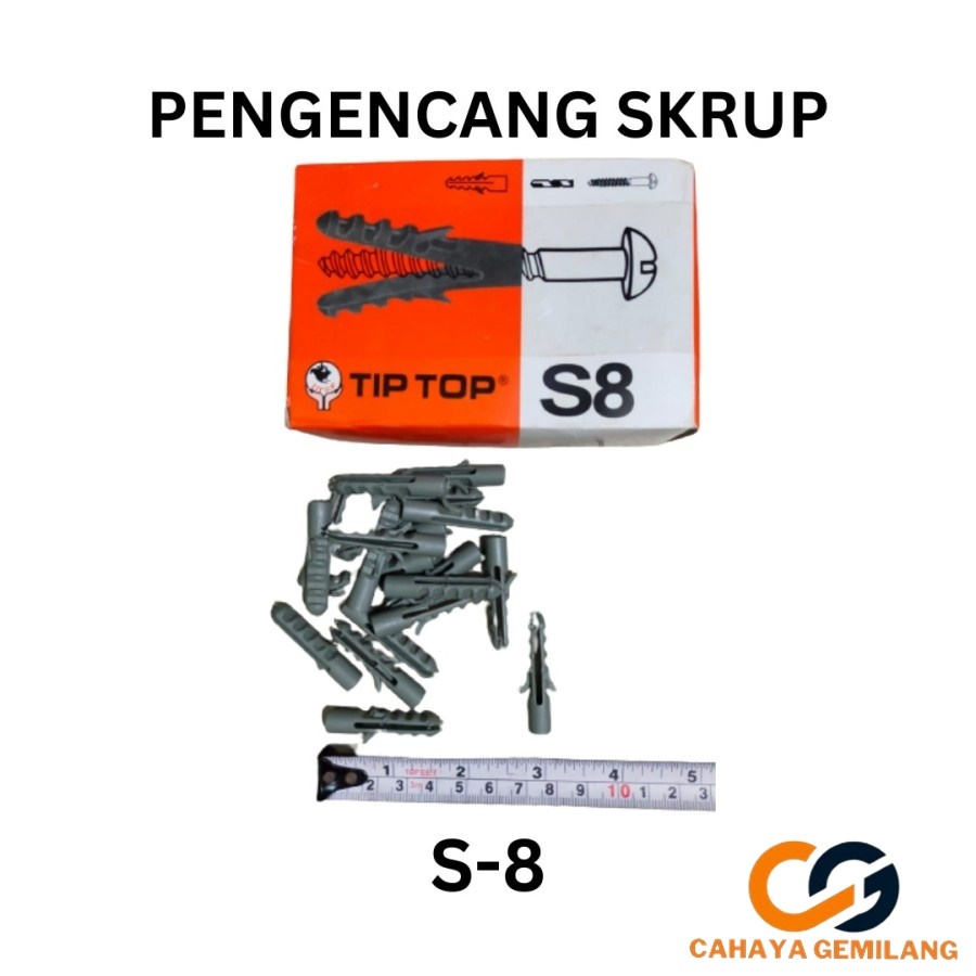 Jual Alat Pengencang Sekrup Skrup dan Baut Beton Nylon S8 S-8 M8 M-8 ...