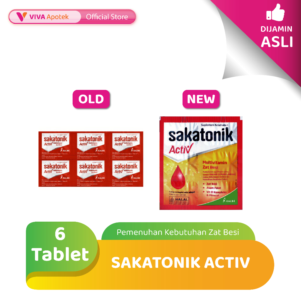 Jual Sakatonik Activ untuk Pemenuhan Kebutuhan Zat Besi (6 Tablet ...