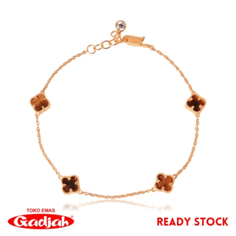 Jual Gelang Emas Clover - Black / White / Red / Pink Clover Gold ...