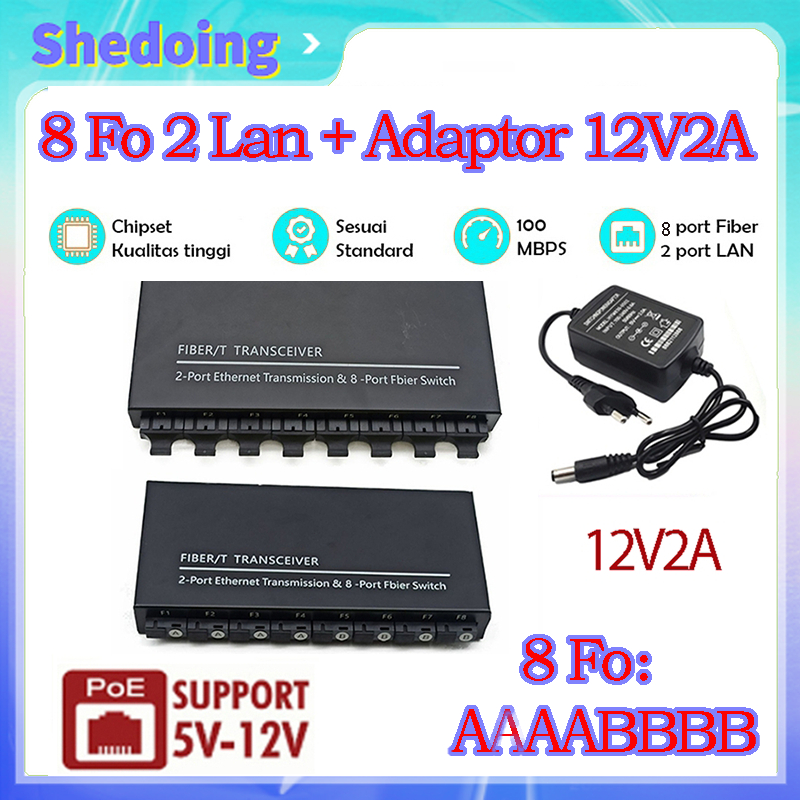 Jual [8*Fo 2 ] HTB 8 Fo 2 Lan Media Converter 8 Port Fiber Optic ...