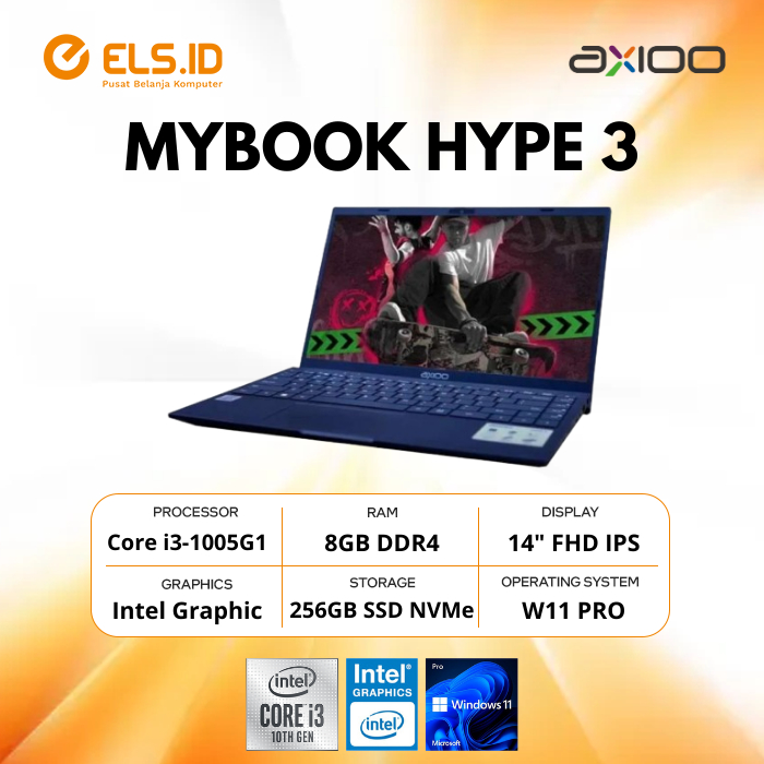 Jual Axioo MyBook Hype 3 Intel i3-1005G1 8GB SSD 256GB W11 PRO | Shopee ...