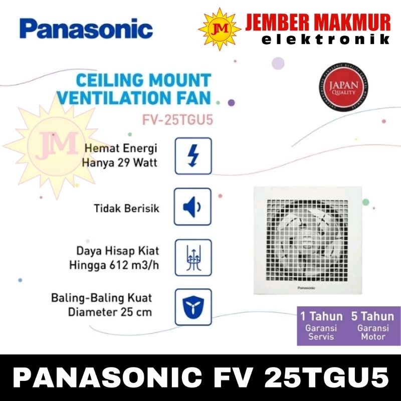 Jual PANASONIC FV 25 TGU EXHAUST CEILING FAN PLAFON PLAFOND 10" FV ...