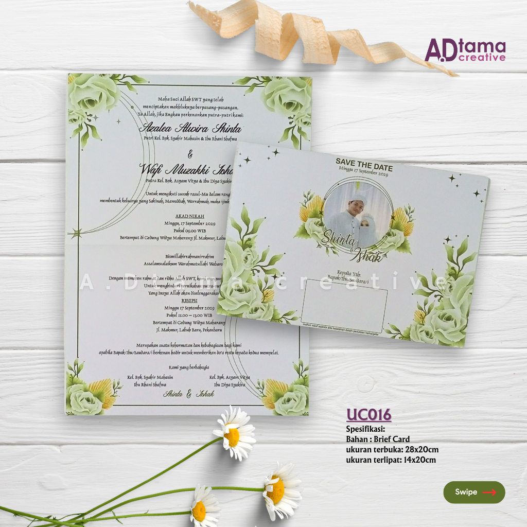 Jual Undangan Pernikahan UC016 / Undangan Kekinian / Undangan nikah ...