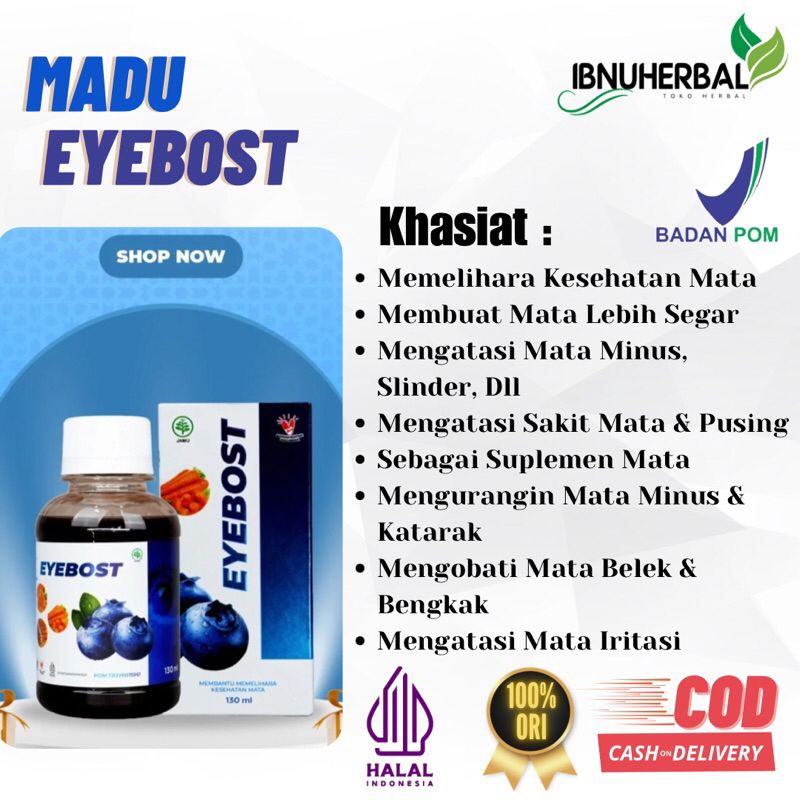 Jual Eyebost Vitamin Herbal Mata 1 Botol 130 Ml | Shopee Indonesia