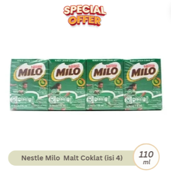 Jual Milo Active go Susu UHT Chocolate Mini Pack Instan Siap MInum 4pcs X 110ml | Shopee Indonesia