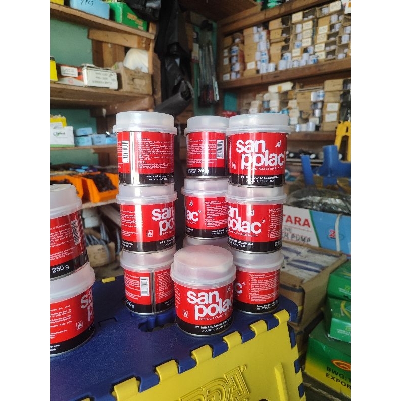 Jual Dempul Plastik Dan Besi / Polyester Putty 250 gram (SAN POLAC ...