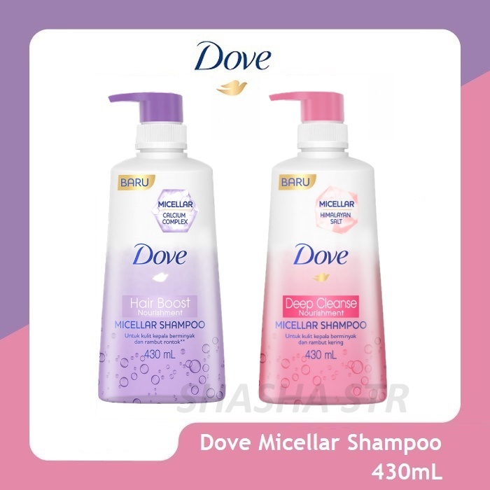 Jual DOVE Micellar Shampoo 430mL Deep Cleanse Nourishment | Hair Boost ...
