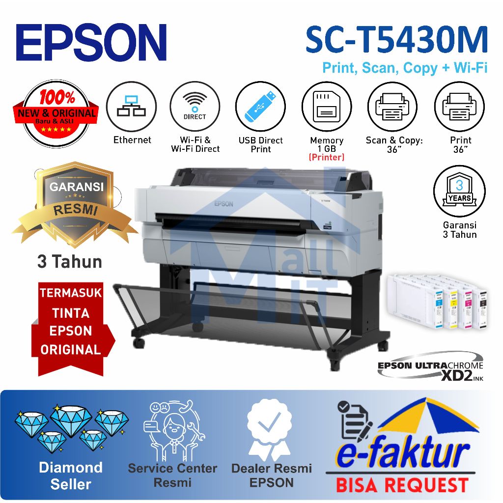 Jual Printer EPSON Surecolor SC-T5430M T5430M Print Scan Plotter A0 36INCI Resmi | Shopee Indonesia