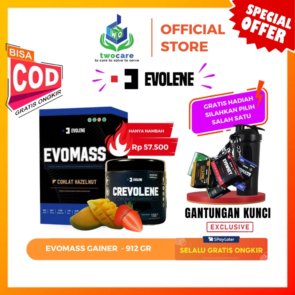 Jual Evolene Mass Gainer Evomass Evo Mass 2 LB 912 GRAM BPOM | Shopee Indonesia