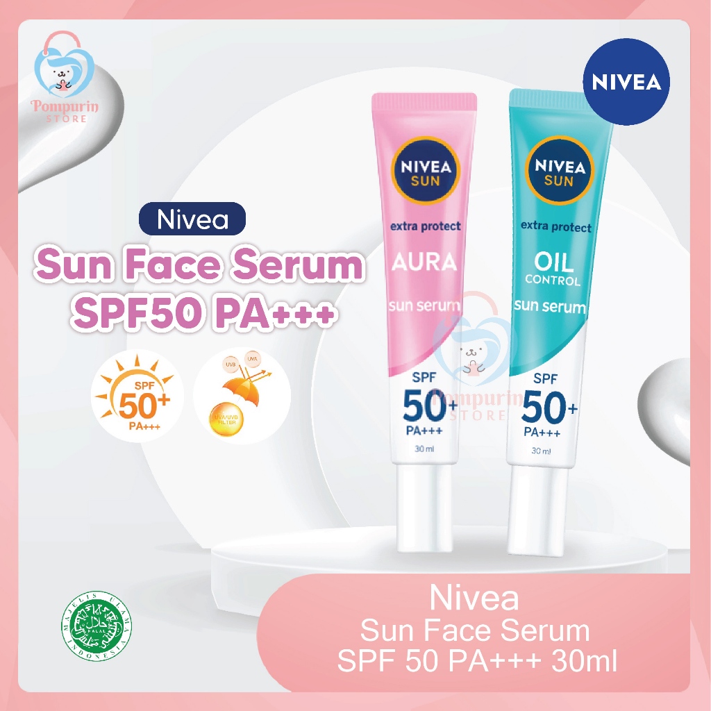 Jual Nivea Sun Face Serum SPF50 PA+++ 30ml Instant Aura / Oil Control ...