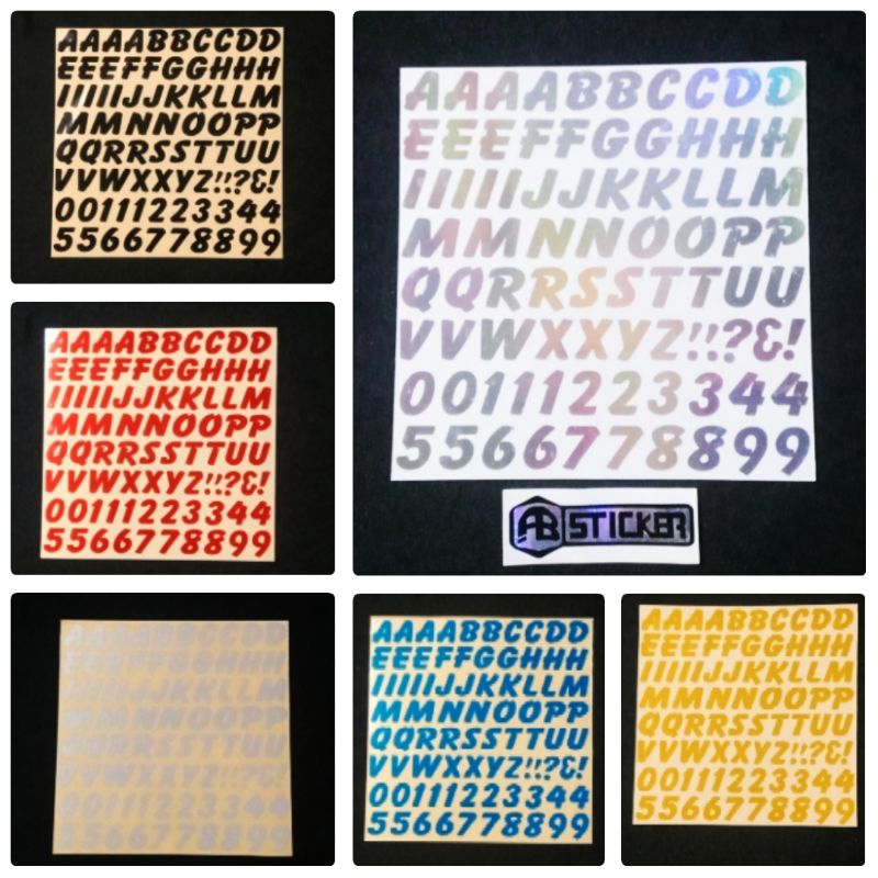 Jual STICKER ABJAD STIKER HURUF ANGKA NOMOR CUTTING | Shopee Indonesia