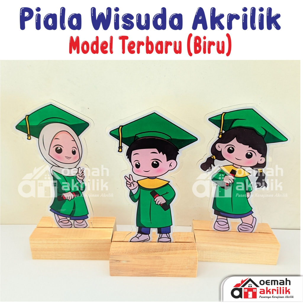 Jual Piala Wisuda Akrilik Tatakan Kaki Kayu Kado Wisuda Kenang Kenangan ...