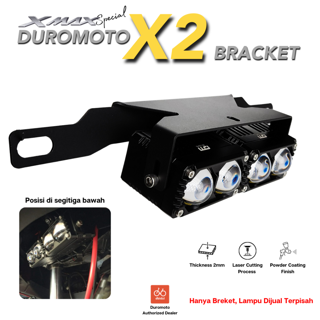 Jual Bracket Lampu Duromoto X2 Xmax Dudukan Lampu Foglamp LED Laser ...