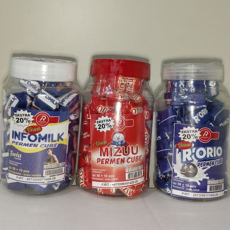 Jual Paket Bundle 3 Candy Cube INFOMILK VANILLA + MIZZU + R OREO/ Candy ...