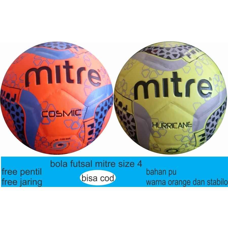 Jual BOLA FUTSAL SIZE 4 MITRE COSMIC - HURICANE ORIGINAL BERGARANSI 100 ...