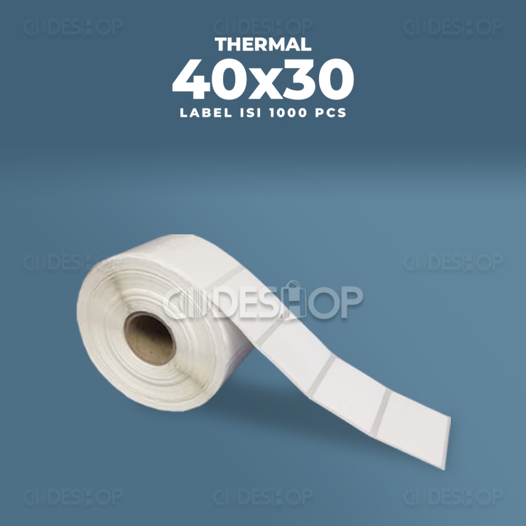Jual Kertas Label Thermal 40x30 mm 1 Line Core 1 inch Isi 1000 pcs ...