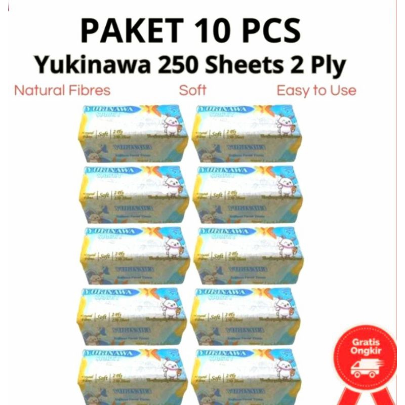 Jual PAKET TISUE YUKINAWA 10 PCS ISI 250 SHEET 2PLY | Shopee Indonesia