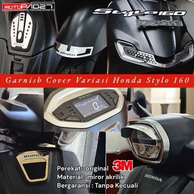 Jual Garnish variasi STYLO 160 2024 Emblem aksesoris honda STYLO 160 ...