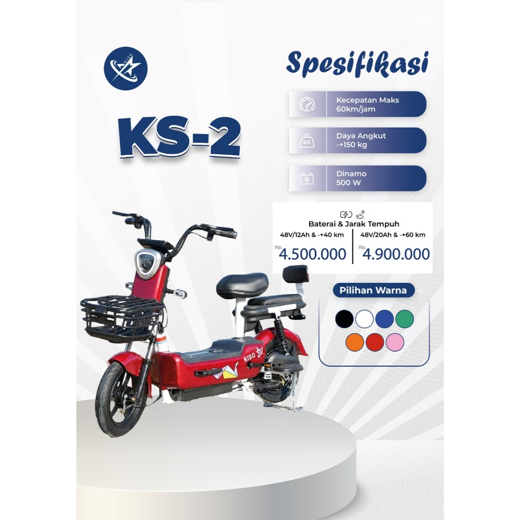 Jual Sepeda Listrik KISO Flagship KS-2 Sepeda Motor Listrik | Shopee Indonesia