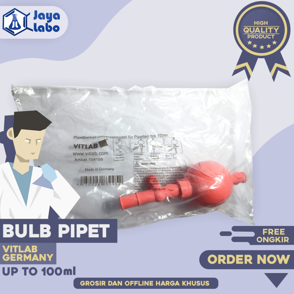 Jual VITLAB Pipet Filler 100 ml/ Rubber Bulb / Bola Hisap Karet /Ball ...