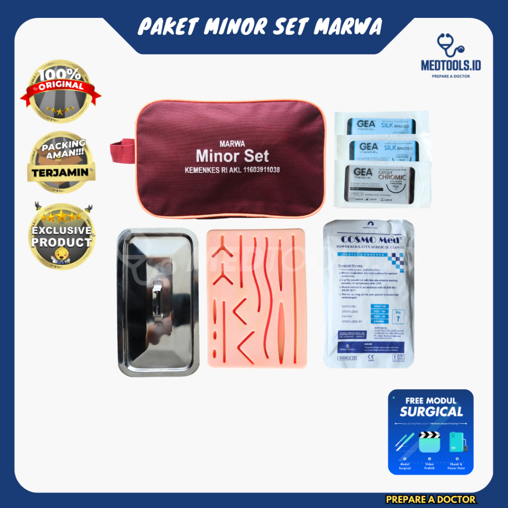 Jual Paket Minor Set Marwa [ Alat Bedah Minor Marwa + Suture Pad ...