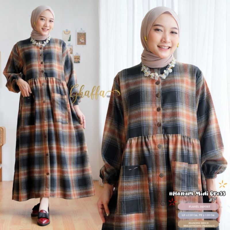 Jual Hanum Midi Jumbo Mat Flanel By Ghaffa | Shopee Indonesia