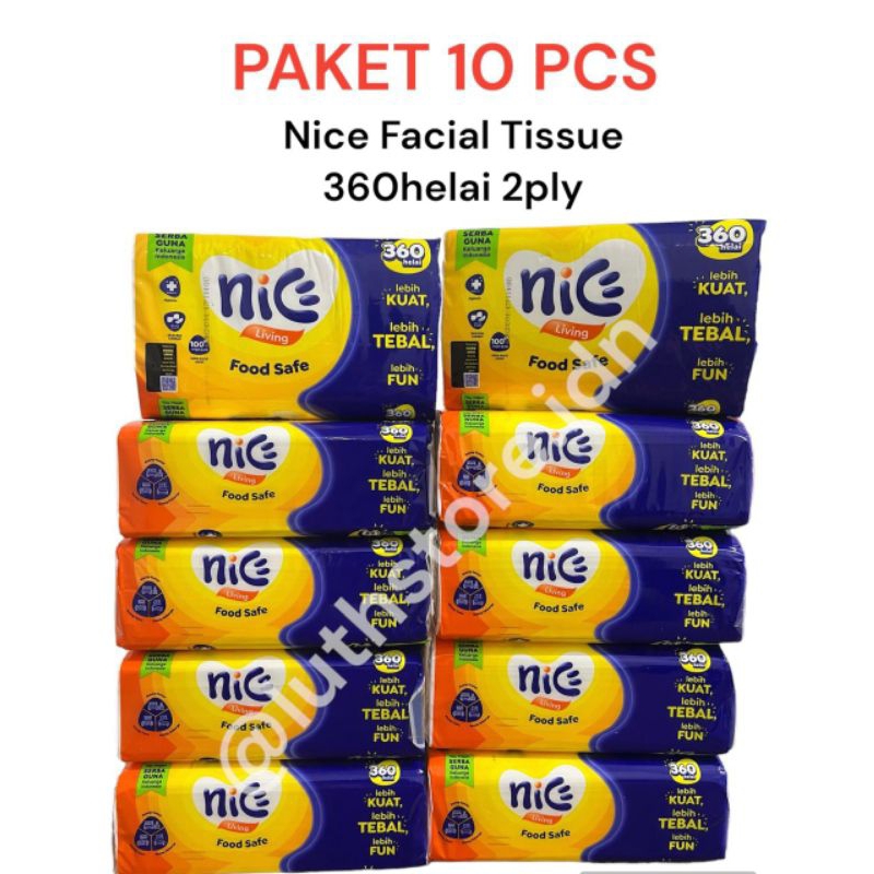 Jual TISU NICE FACIAL TISSUE 360HELAI 2PLY (10PCS) | Shopee Indonesia