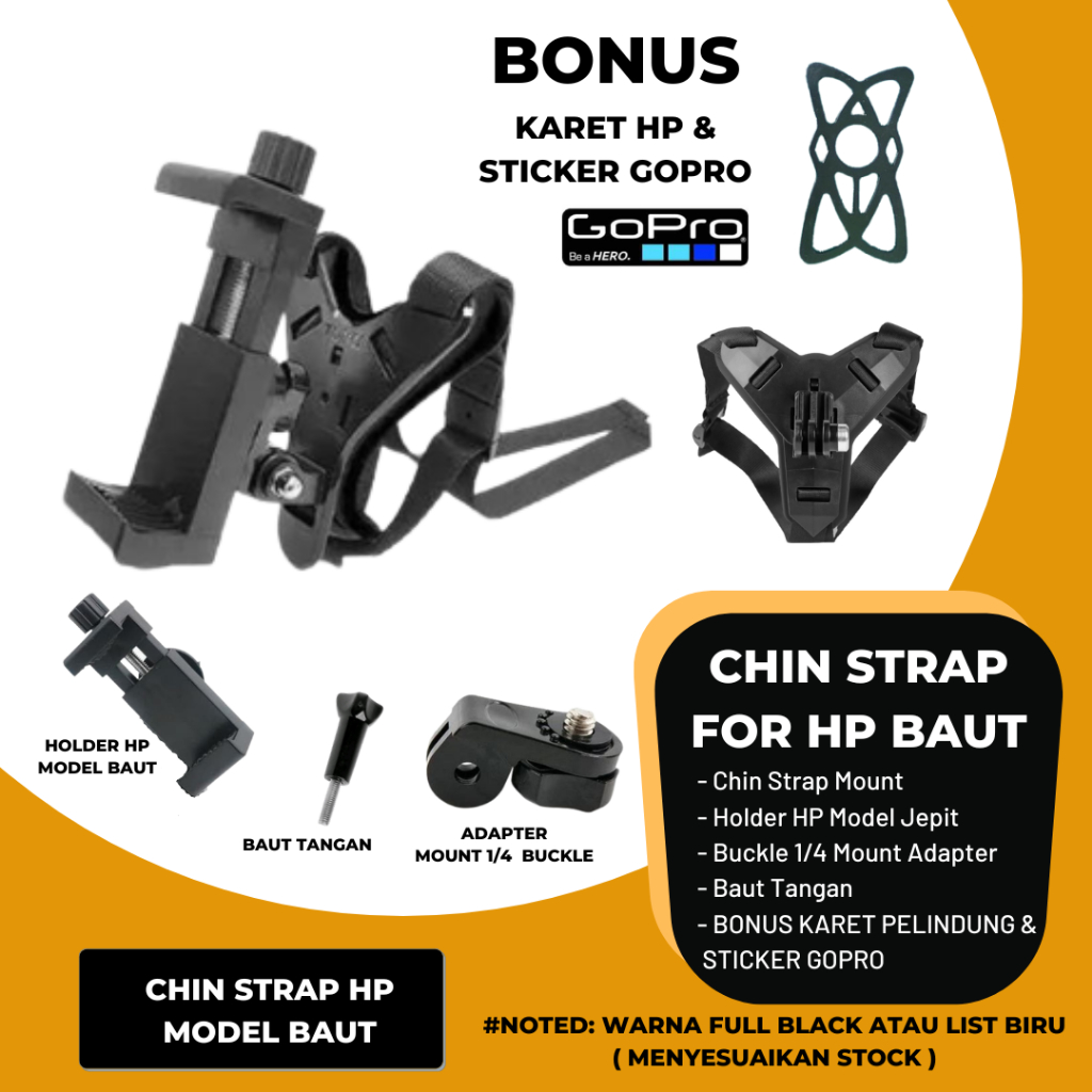 Jual Mounting Helm Hp Gopro / Chin Strap Mount Helmet Di Dagu Untuk ...