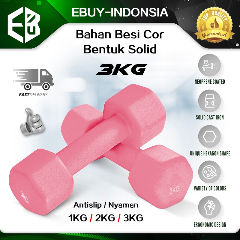 Jual Dumbell 3 Kg Barbel Mini Vinyl Cewek Yoga Latihan Beban