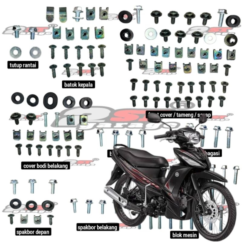 Jual Baut Body Lengkap Yamaha Vega RR Fullbody/Baud Yamaha Vega ZR ...
