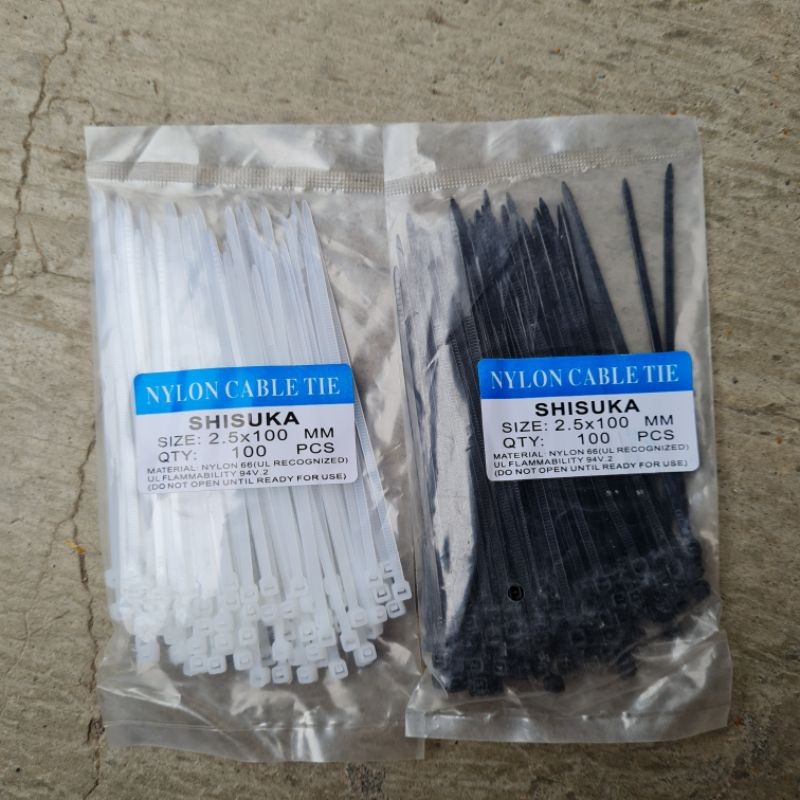 Jual Kabel Tie/Kabel Ties/Kabel Tish 2/2.5 x 100 mm 10 cm Hitam/Putih Isi 100 pcs | Shopee Indonesia