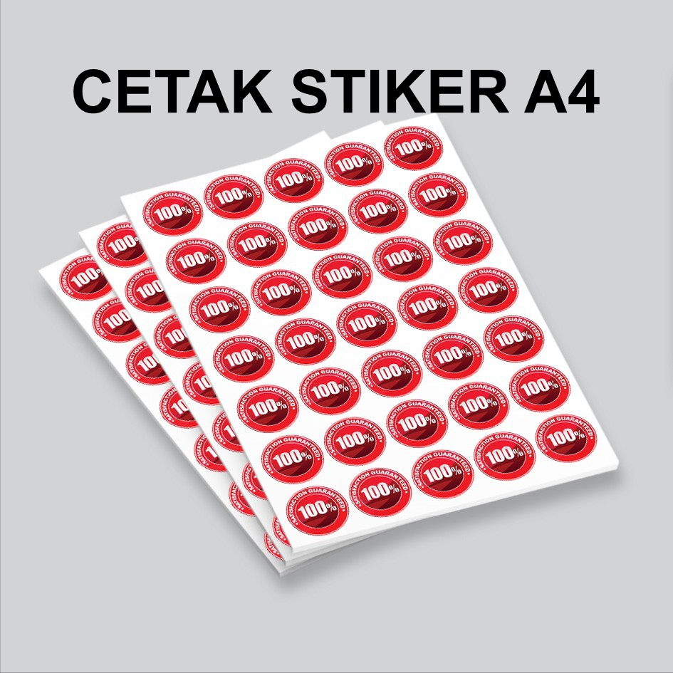 Jual CETAK STIKER A4 - STIKER LABEL- STIKER LOGO Free Cutting | Shopee Indonesia