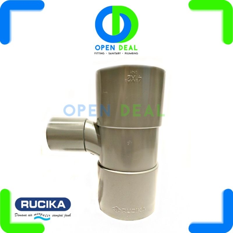 Jual Rucika Tee Way AW 4 x 2 in 90 derajat PVC / Radius Tee AW 4 x 2 in ...