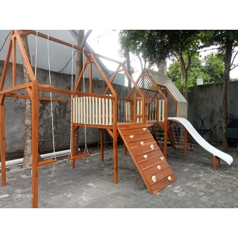 Jual PROMO TERMURAH!!! PLAYGROUND CUSTOM BAHAN KAYU JATI,PLAYGROUND ...