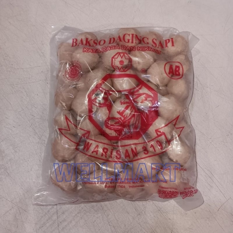 Jual Bakso Daging Sapi Warisan 319 AB Isi 50 700g Bakso Sapi Halus ...