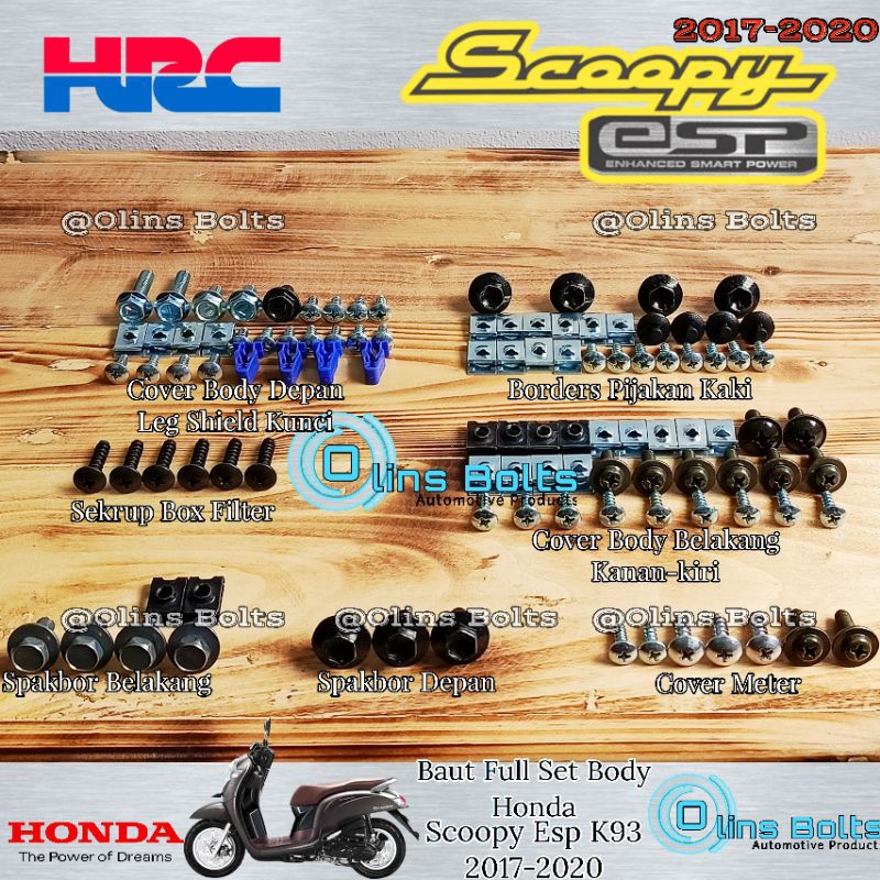 Jual Baut Full Set Body Honda Scoopy Esp K93 2017-2020 | Shopee Indonesia