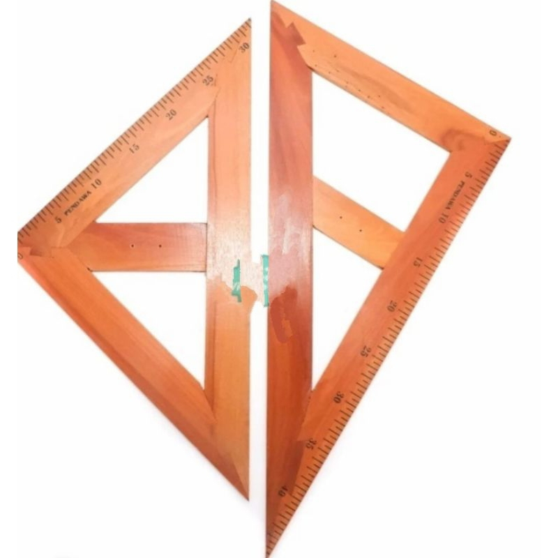 Jual Penggaris Kayu Segitiga Papan Tulis 1 Set isi 2 Segitiga | Shopee ...