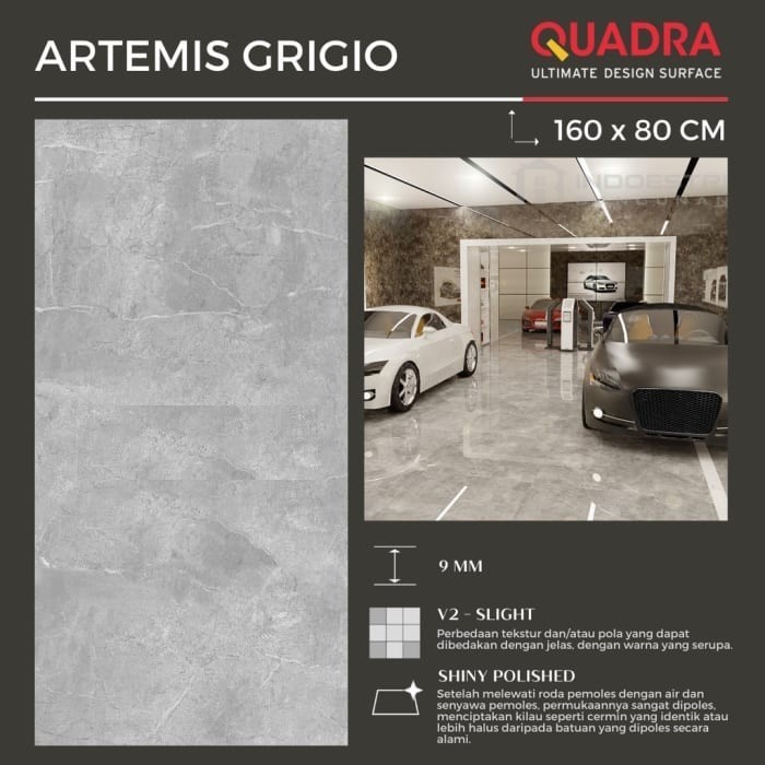 Jual TERHEMAT QUADRA GRANIT 160 X 80 BIG SIZE / BIG SLAP ARTEMIS GRIGIO ...
