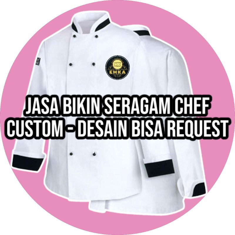 Jual SERAGAM CHEF CUSTOM, DESAIN BISA REQUEST, KOKI PELAYAN CAFE RESTORAN, SEKOLAH SMK, PRIA ...
