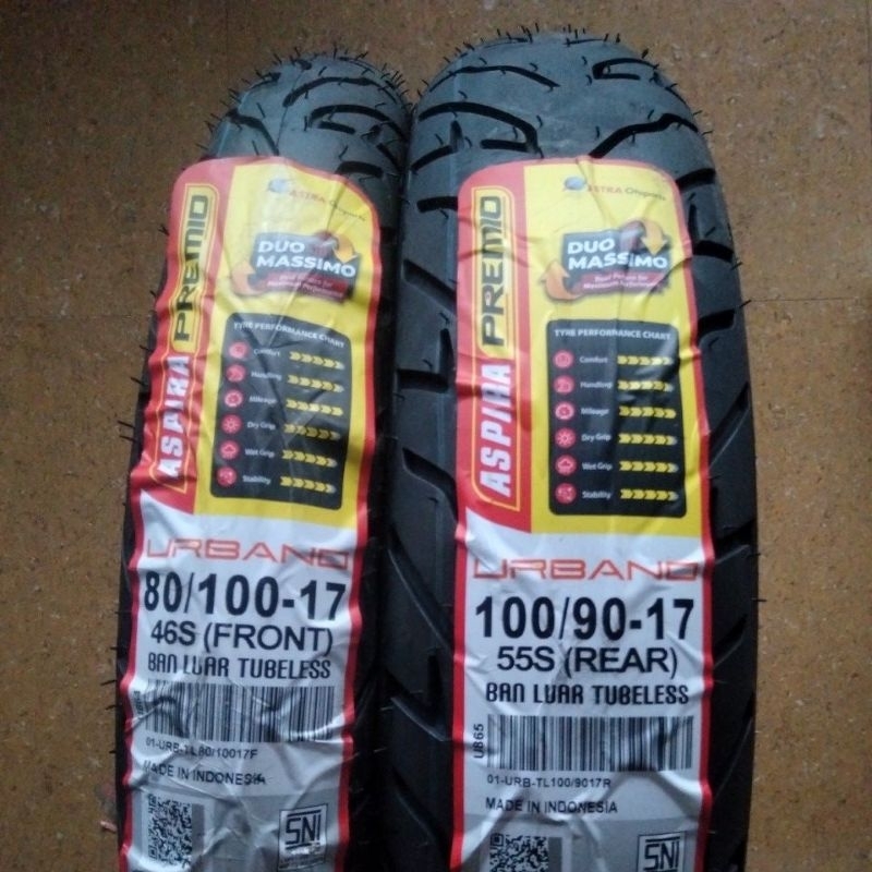 Jual BAN LUAR TUBELESS MOTOR VERZA/MEGAPRO NEW 80/100 & 100/90 RING 17 ...
