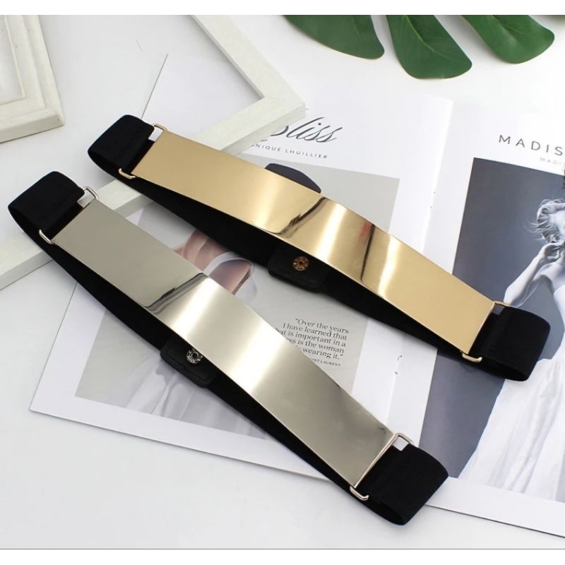 Jual ( SB17) sabuk plat besi gold import ikat pinggang wanita fashion ...