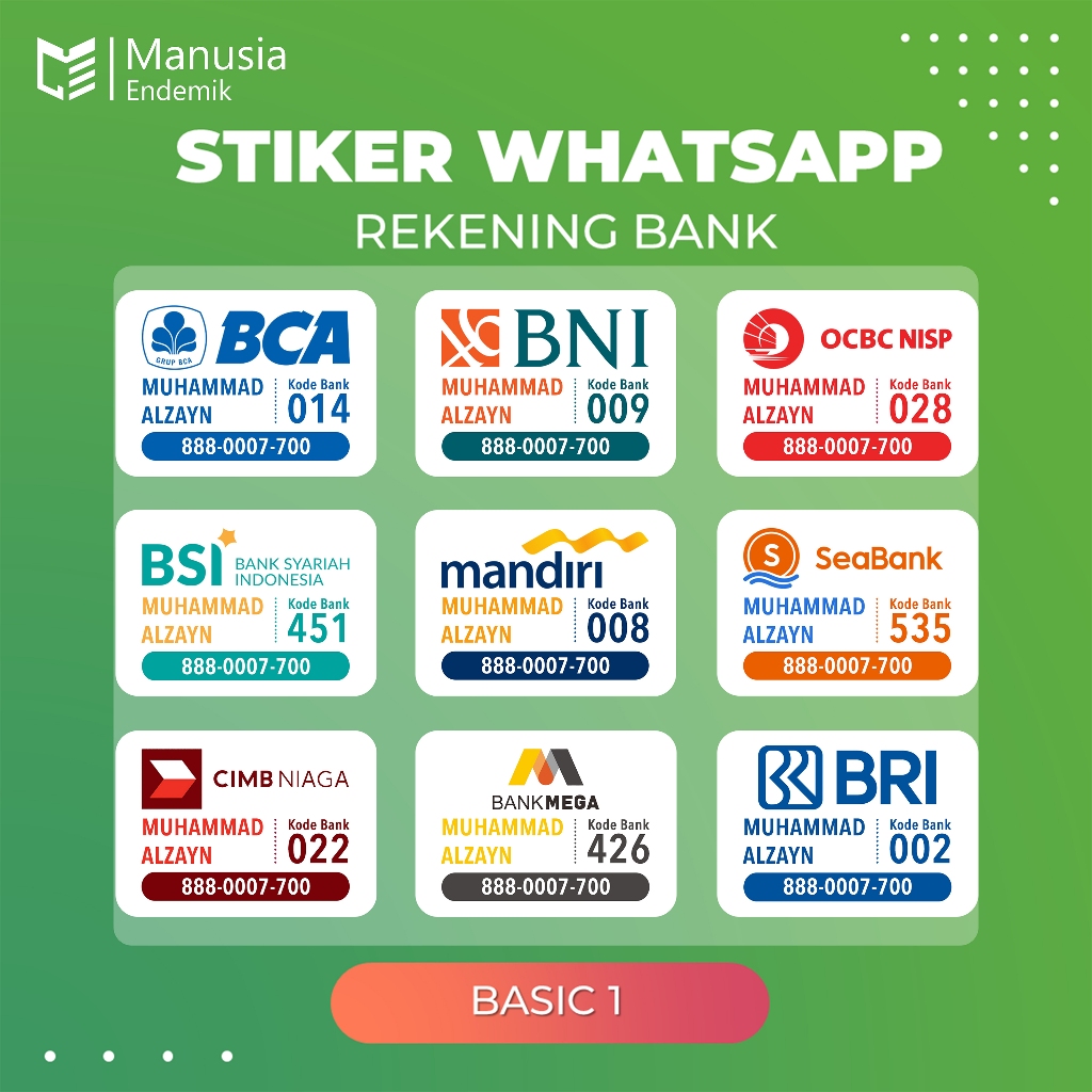 Jual Stiker Whatsapp Rekening Bank Basic | Shopee Indonesia