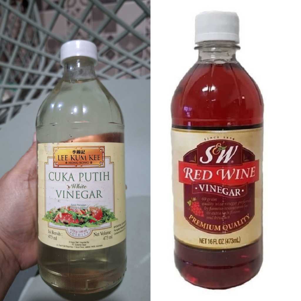 Jual CUKA PUTIH LEE KUM KEE WHITE VINEGAR 473ml // S&W RED WINE VINEGAR ...