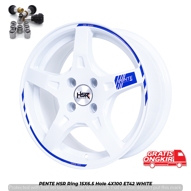 Jual VELG MOBIL PALANG 5 HSR PENTE R15 WHITE - DATSUN MARCH SPIN CALYA ...