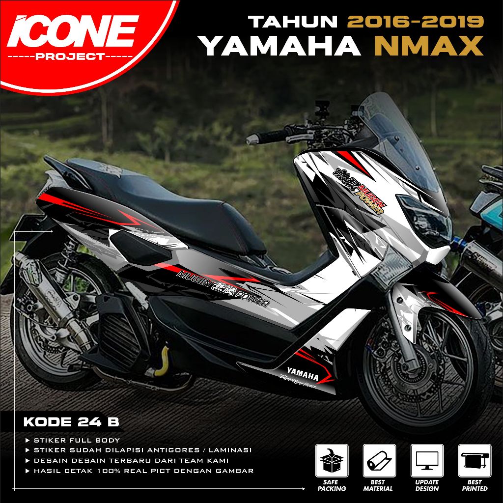 Jual ICONE PROJECT Stiker Yamaha NMAX OLD 2015-2019 Desain Full Body Premium Motif Mugen Kode 24 ...