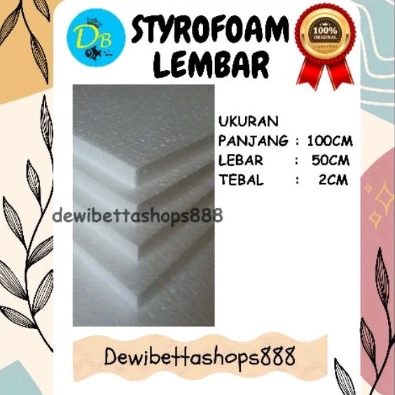 Jual STYROFOAM GABUS LEMBAR PANJANG 100 CM x 50CM x TEBAL 2 CM | Shopee ...