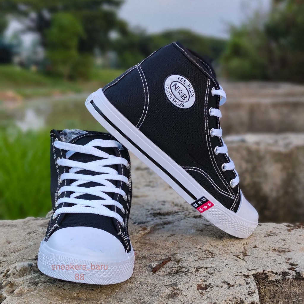 Jual sepatu anak sekolah hitam putih tinggi tali sepatu anak laki dan ...