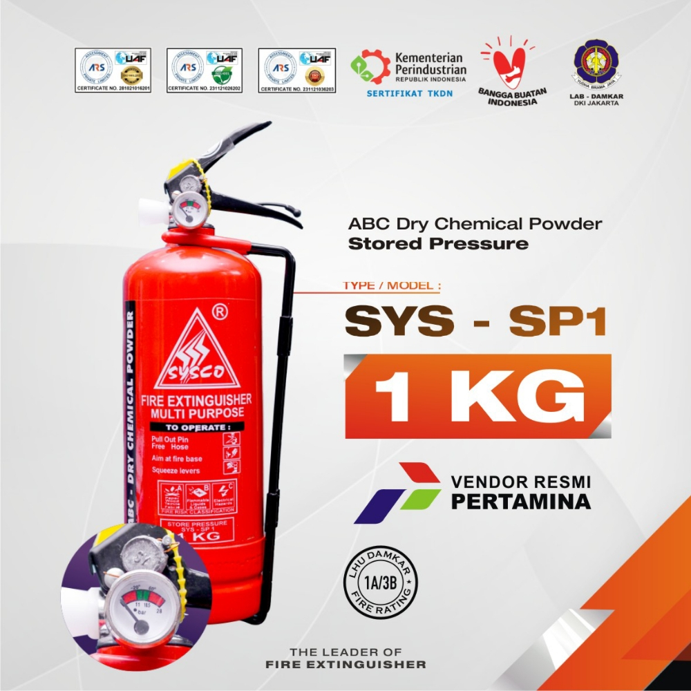 Jual APAR ABC Chemical Powder 1 Kg - Alat Pemadam Api Premium - SYSCO ...