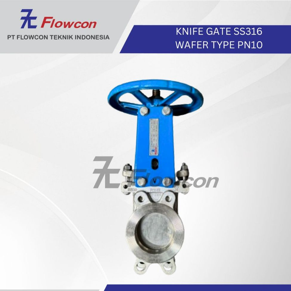 Jual KNIFE GATE VALVE SS316 METAL WAFER PN10 SIZE 3" FLOWCON | Shopee ...
