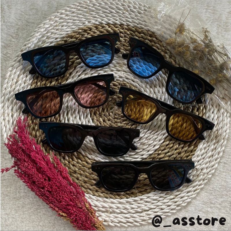Jual Kacamata Lensa Warna-Warni / Kacamata Bingkai Retro Persegi ...